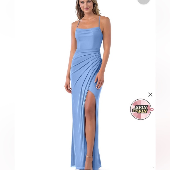 Azazie | Dresses | Azazie Kalea Dress In Steel Blue | Poshmark